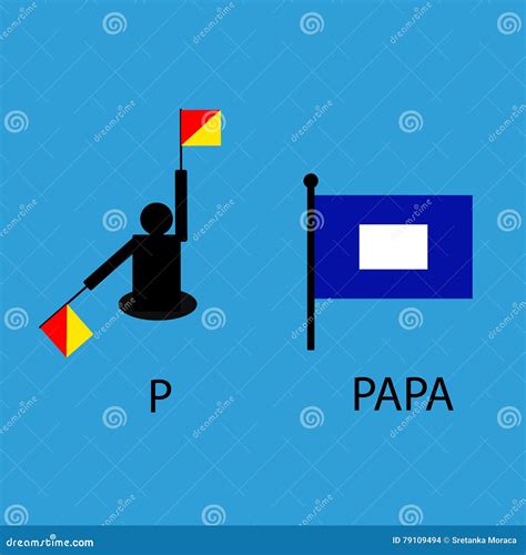 International Marine Signal Flag Sea Alphabet Vector Illustration Semaphore Communication