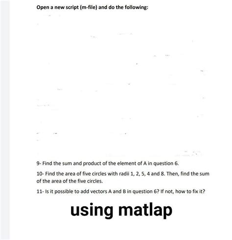 Solved Open A New Script M File And Do The Following 9