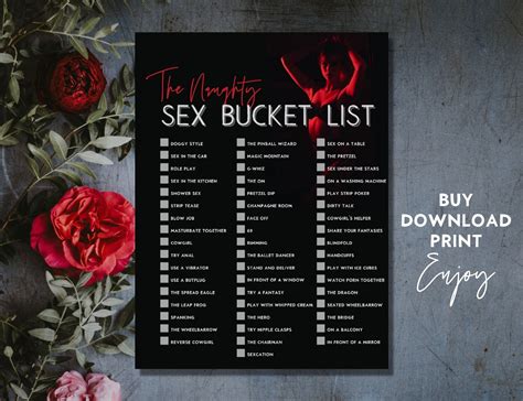Sex Bucket List Sex Challenge Printable Sex Game Etsy