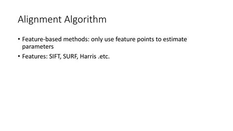 Ppt A Dvanced C Omputer V Ision Feature Based Alignment Powerpoint