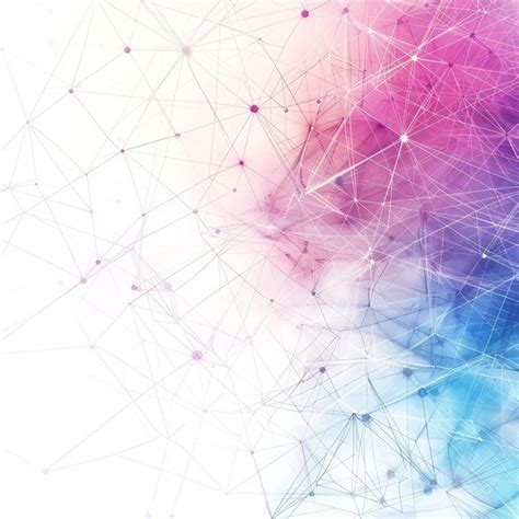 Abstract Polygonal Space Low Poly Dark Background With Connecting Dots