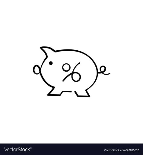 Loan Piggybank Line Style Icon Design Royalty Free Vector