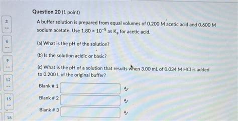 Solved A Buffer Solution Is Prepared From Equal Volumes Of Chegg