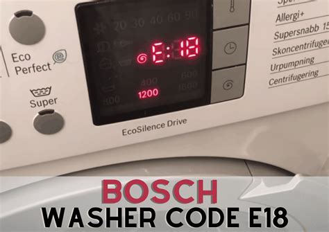 Bosch Washer Code E02 Troubleshooting Guide How To Fix It