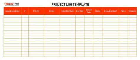 Project Tracking Template Excel Project Log Book Templates Examples Project Management