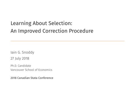 Ppt Learning About Selection An Improved Correction Procedure Iain