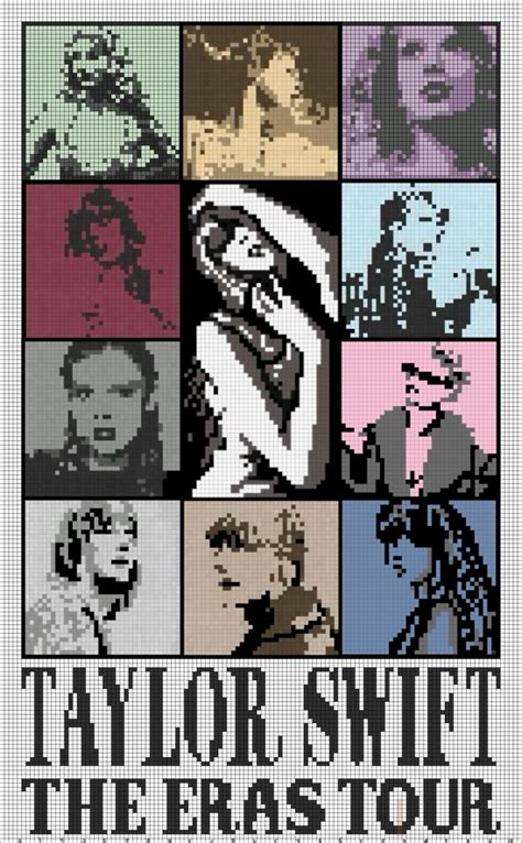Best 12 Taylor Swift Eras Tour Ii New Poster Alpha Crochet Cross Stitch