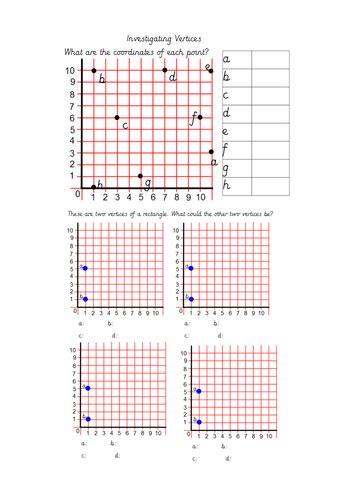 Coordinates In The First Quadrant Missing Vertices In Shapes Teaching