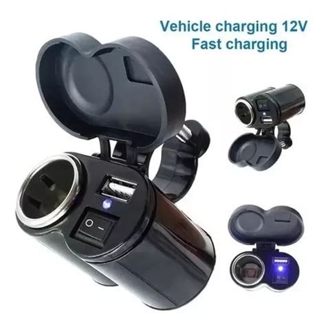 Cargador Usb Cigarrera Para Moto 12v 5v Switch Cuotas Sin Interés