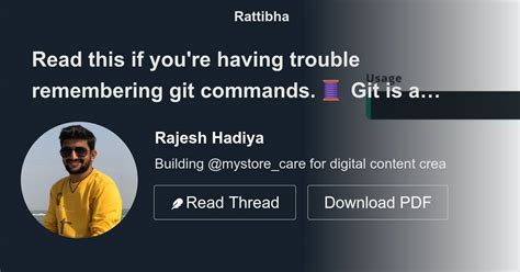 Read This If Youre Having Trouble Remembering Git Commands 🧵 Thread From Rajesh Hadiya