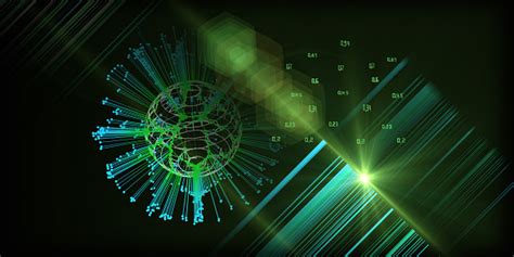 흐린 선이있는 어두운 배경의 추상구형 알고리즘 양자 컴퓨터 기술 개념 및 렌즈 효과 인공 지능을 학습 빅 데이터 양자 폭발 개념에 대한 스톡 벡터 아트 및 기타 이미지