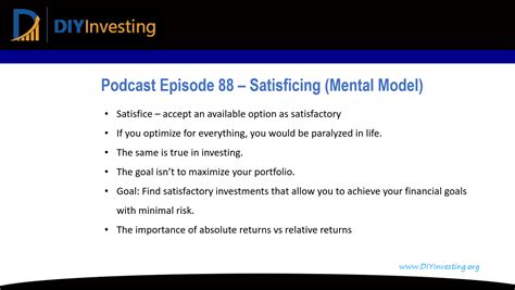 88 Satisficing Why You Should Avoid Attempting To Maximize Your Portfolio Returns Diy Investing