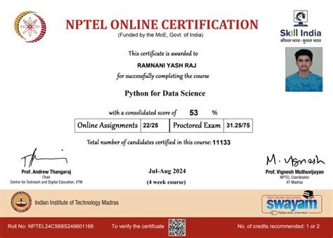 Python Datascience Nptel Learningjourney Continuouslearning