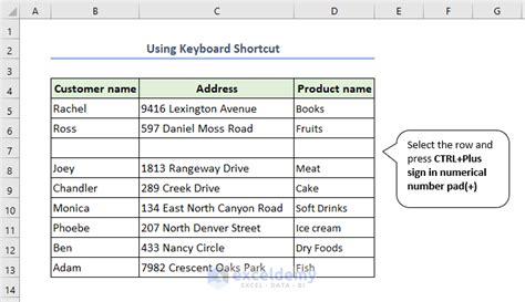 Insert Row In Excel After Every Row And For Table 8 Methods Exceldemy