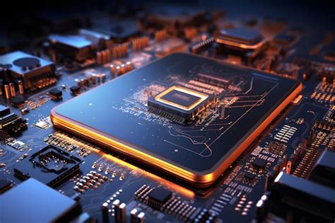 Premium Ai Image Computer Cell Phone Micro Chips Motherboard Data Ram Circuitry Processor