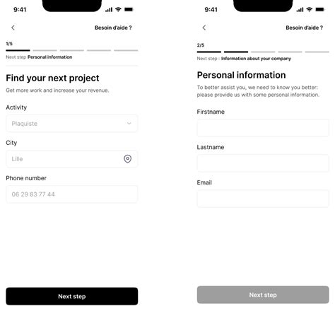registration best practices for action buttons in a stepper user
