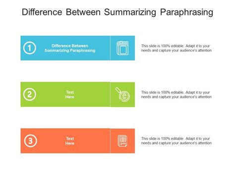 Difference Between Summarizing Paraphrasing Ppt Powerpoint Presentation