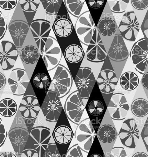 레몬 라임 오렌지 감귤류 신선한 과일 비타민 여름 열대 맛있는 달콤한 부엌에 벽지에 대한 마름모의 배경에 레몬 라임의 패턴과 질감 검은 색과 흰색 벡터 일러스트레이션 라임에