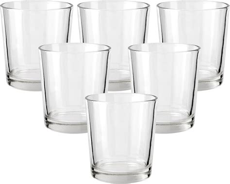 Homeshopa Short Glass Tumblers 6 Pack Drinking Clear Classic Whisky Cocktail Glasses