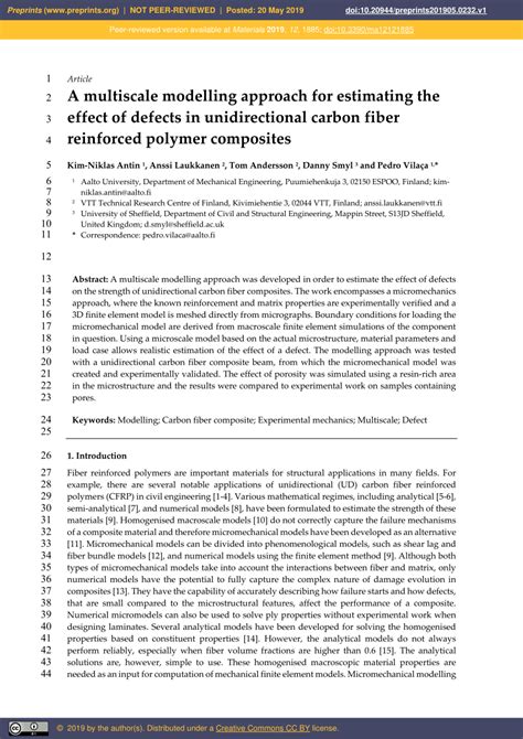 Pdf A Multiscale Modelling Approach For Estimating The Effect Of Defects In Unidirectional