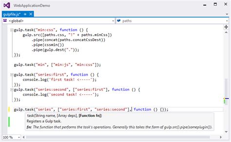 Using Gulp ASP NET Documentation