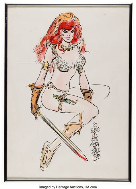 Frank Thorne Red Sonja Specialty Illustration Original Art Lot