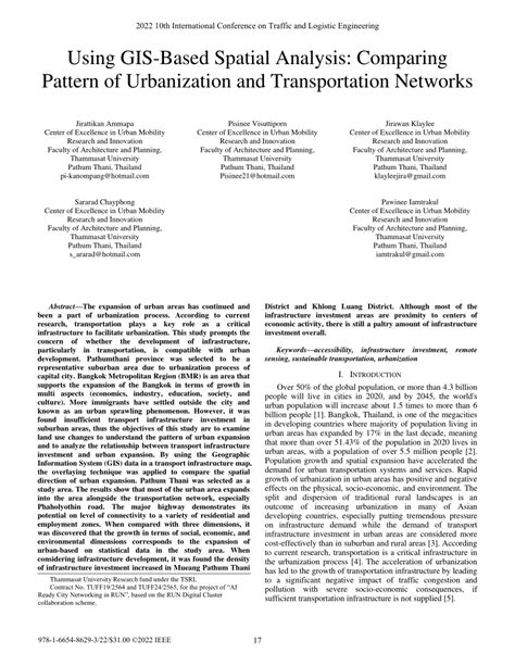 Pdf Using Gis Based Spatial Analysis Comparing Pattern Of Urbanization And Transportation