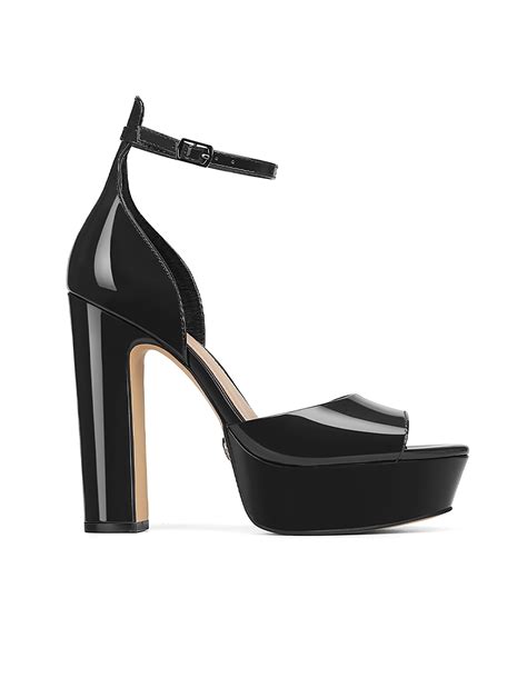 Wittner Zinnia Black Patent Leather Platform Heel Sandal David Jones