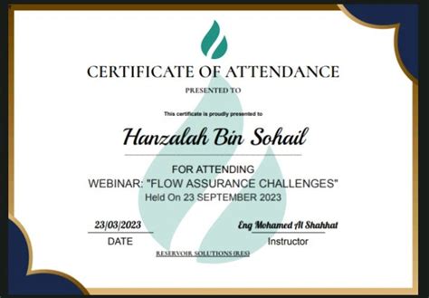 Attended A Webinar On Flow Assurance By Res Hanzalah Bin Sohail