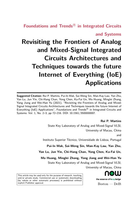 pdf revisiting the frontiers of analog and mixed signal integrated
