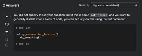 this is how you turn off formatting for a specific file or a block of