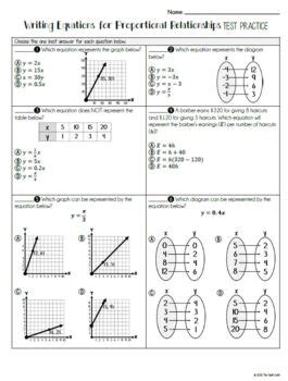 Writing Equations For Proportional Relationships NOTES PRACTICE
