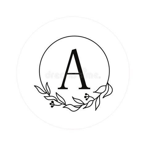 Letter A Initials With Round Floral Frames Vector Monogram Logo Cricut File Stock Vector