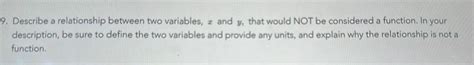 [answered] 9 Describe A Relationship Between Two Variables And Y That Kunduz