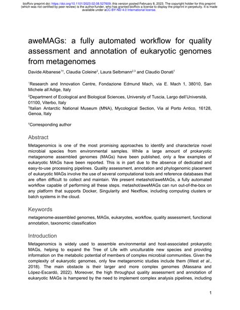 Pdf Awemags A Fully Automated Workflow For Quality Assessment And