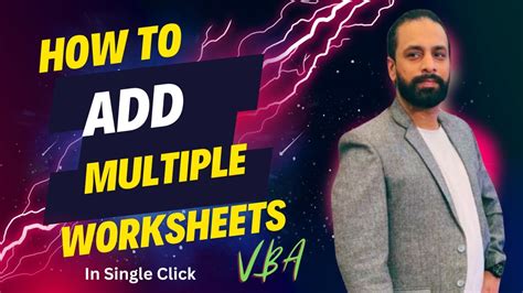 Add Multiple Sheets In Excel By Vba Youtube