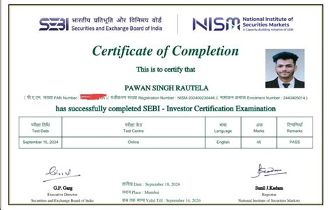 Pawan Singh Rautela On Linkedin Sebi Nism Certification Finance