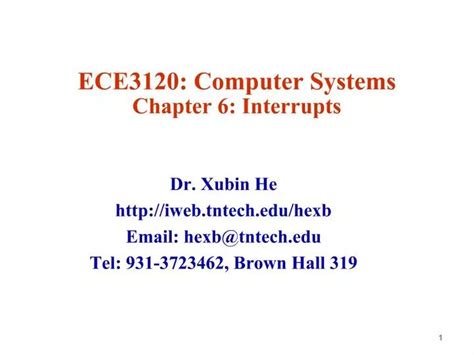 Ppt Ece3120 Computer Systems Chapter 6 Interrupts Powerpoint