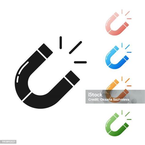 흰색 배경에 격리 된 검은 자석 아이콘입니다 말굽 자석 자기 자화 매력 다채로운 아이콘을 설정합니다 벡터 일러스트레이션 강철에 대한 스톡 벡터 아트 및 기타 이미지 Istock