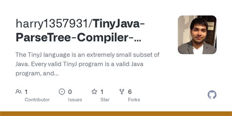 Github Harry1357931tinyjava Parsetree Compiler Executevmcode The Tinyj Language Is An