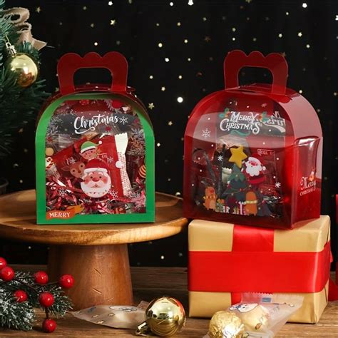 Temu｜크리스마스 쿠키 포장 상자 투명 운반용 고급 포장 눈꽃 쇼트브레드 쿠키 캔디 초콜릿 박스 크리스마스 쿠키 포장 초콜릿 박스 크리스마스 쿠키