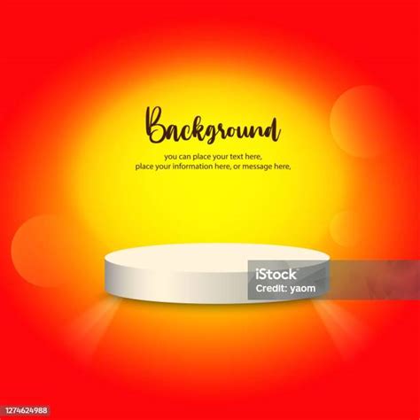 기하학적 형태의 최소 장면입니다 실린더 포디움 배경 주황색 배경에 화장품 쇼케이스 숍프론트 화장품 디스플레이 3d 벡터를 표시하는 장면 3차원 형태에 대한 스톡 벡터 아트