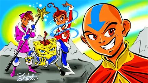 Jimmy Timmy And Spongebob Meet Aang By Macbalmo On Deviantart
