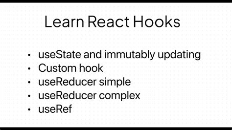 Learn React Hooks Youtube