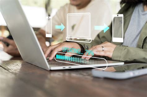 File Transfer Data Migration Transmission Backup Files Concept Loading Progress Bar And