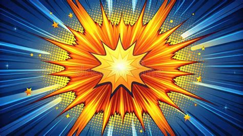 Dynamic Comic Book Explosion Design With Starburst And Radial Lines Generative Ai Stock