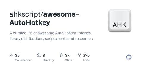 Github Ahkscriptawesome Autohotkey A Curated List Of Awesome Autohotkey Libraries Library