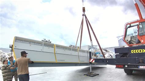 Unloading Oversized Piece Of Equipment With The Help Of An All Terrain Crane