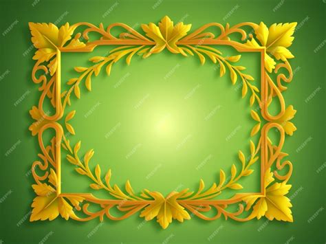 Premium Photo Free Vector Leafy Golden Rectangle Frame