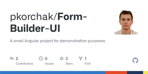 Github Pkorchak Form Builder Ui A Small Angular Project For Demonstration Purposes